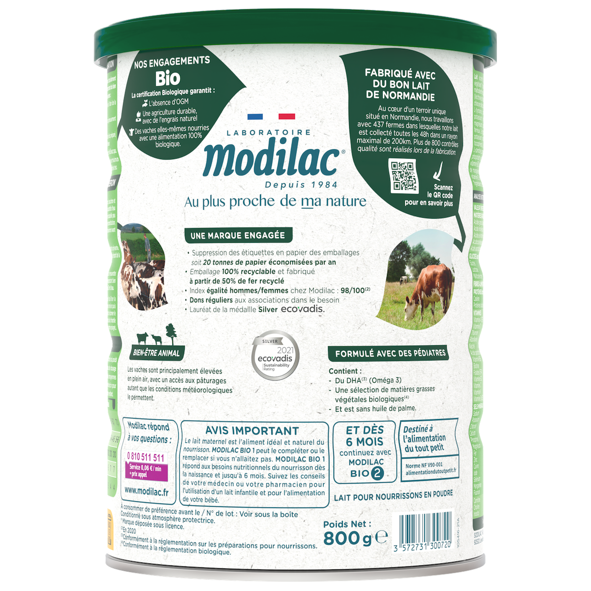 Modilac Bio 1 de 0 à 6 mois 800g