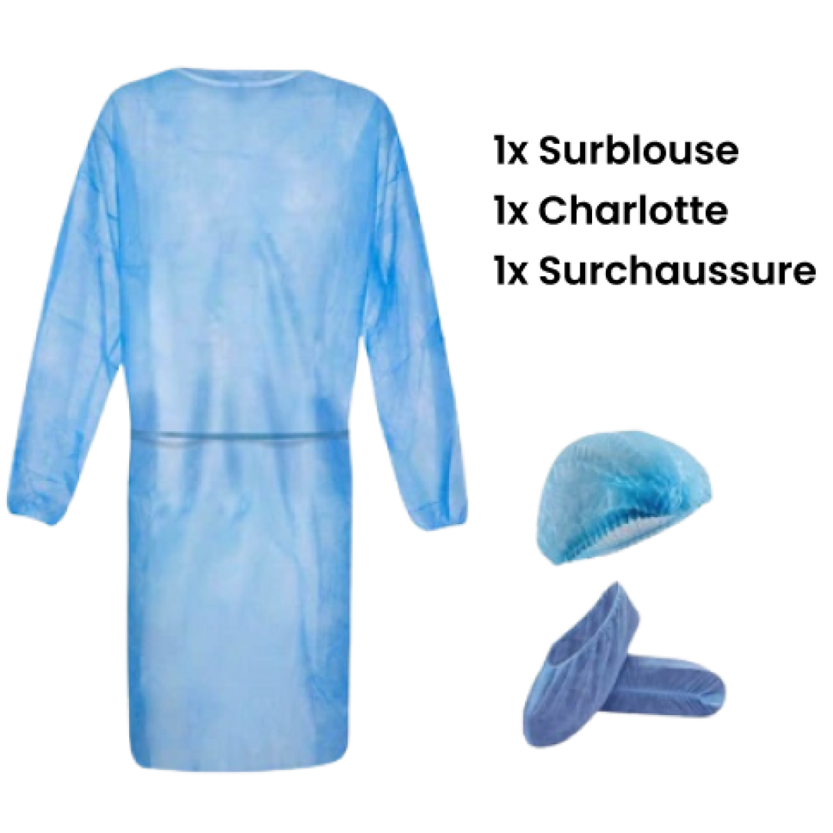 x10 Kit Visiteurs Surblouse Surchaussure Charlotte