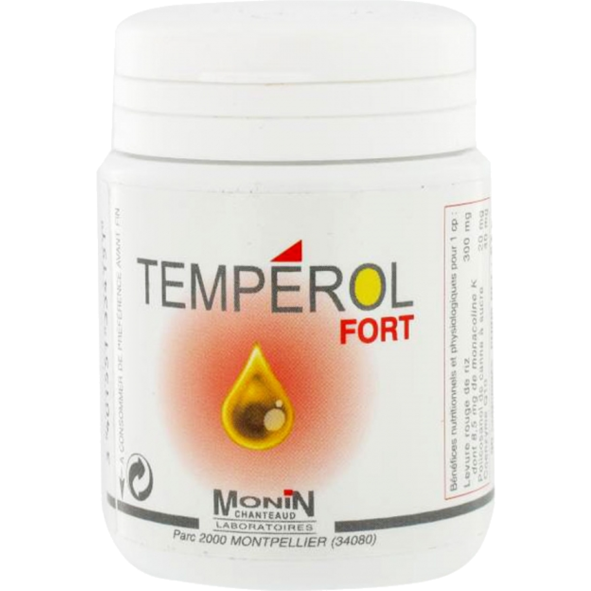 Temperol fort Cholestérol Monin Chanteaud - 90 Comprimés